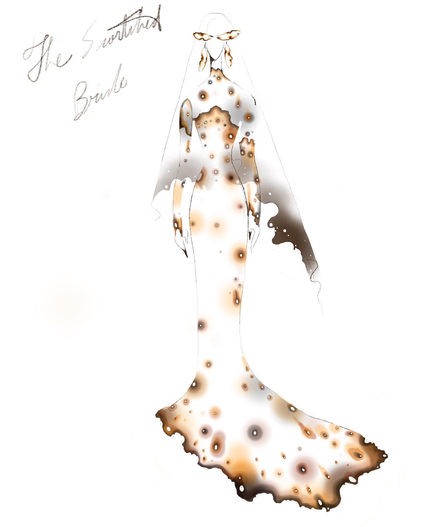 The corpse bride recreated in “burnt roti, horrifying” scorched bride